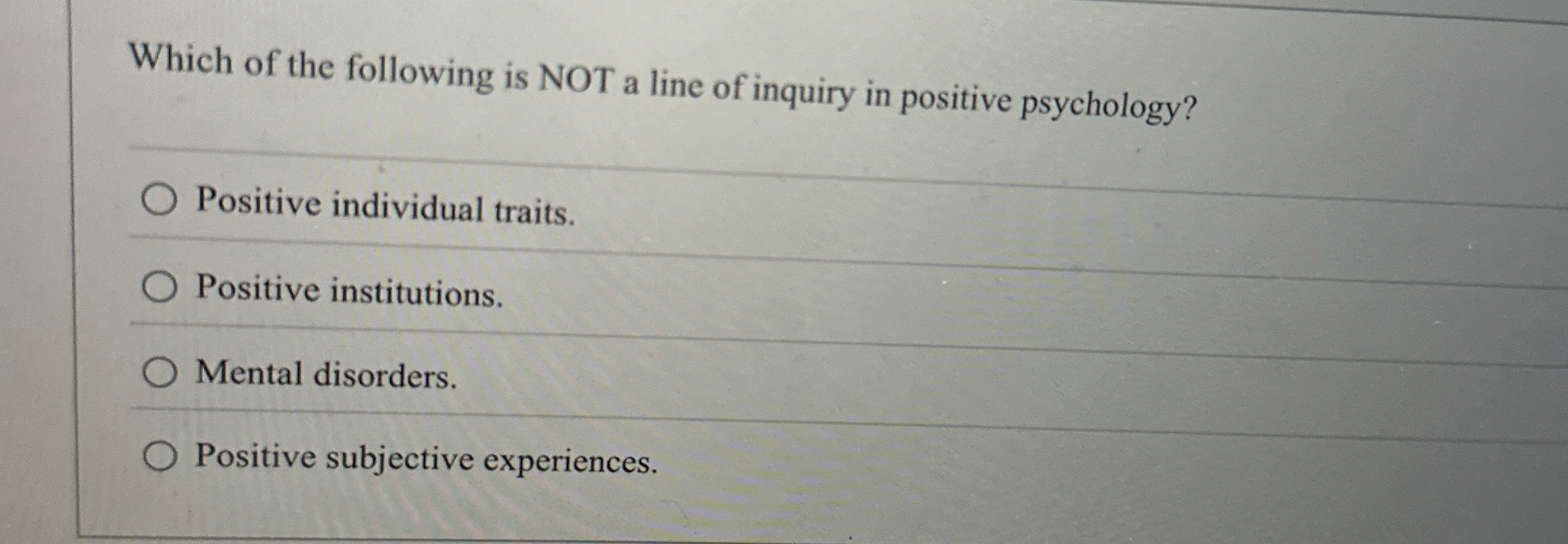 Solved Which of the following is NOT a line of inquiry in | Chegg.com