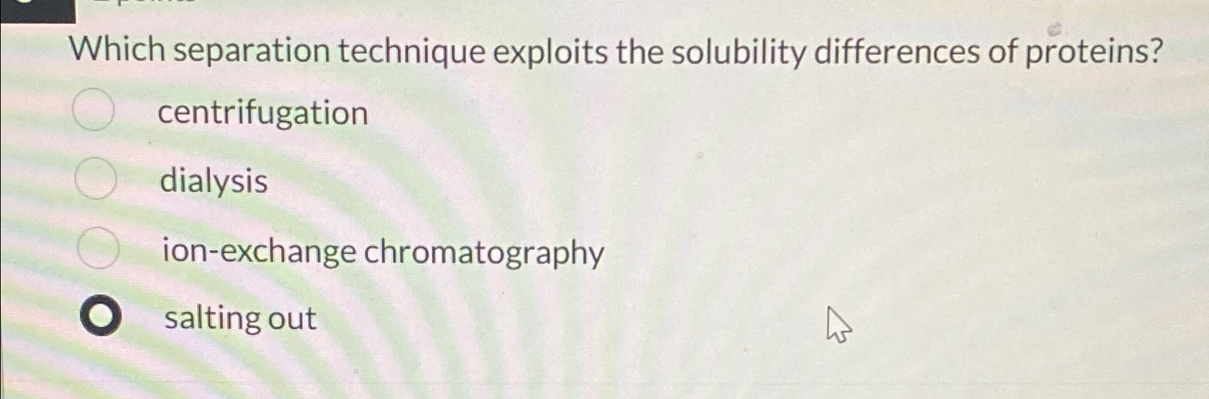 Solved Which separation technique exploits the solubility | Chegg.com