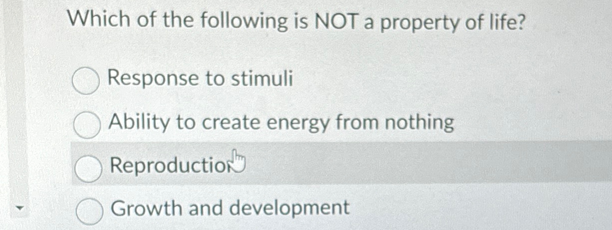 Solved Which of the following is NOT a property of | Chegg.com