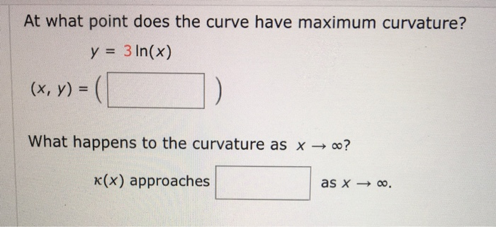 Solved At what point does the curve have maximum curvature? | Chegg.com
