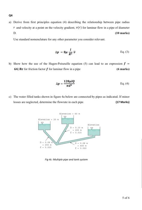 Q4 a) Derive from first principles equation (4) | Chegg.com