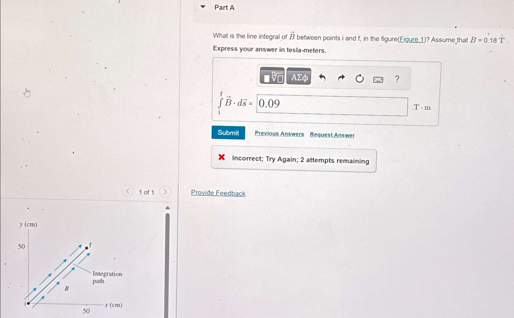 Solved Part AWhat is the line integral of vec(B) ﻿between | Chegg.com