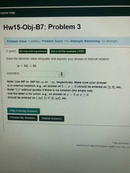 Solved Course Help Hw15 Obj B7 Problem 3 Problem Value 1 