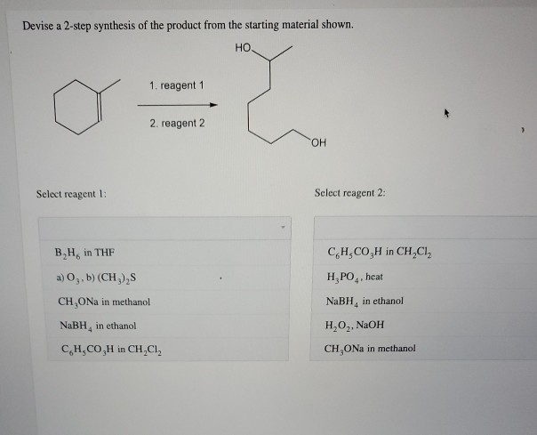 Solved Devise a 2-step synthesis of the product from the | Chegg.com