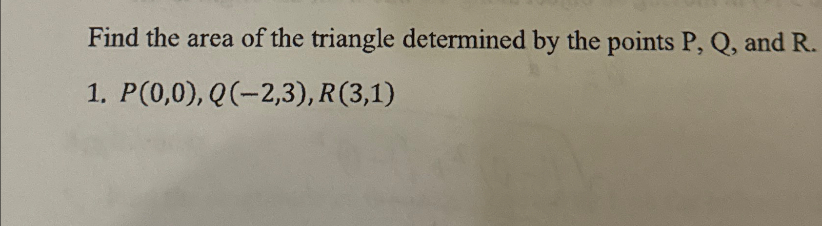 Solved Find the area of the triangle determined by the | Chegg.com