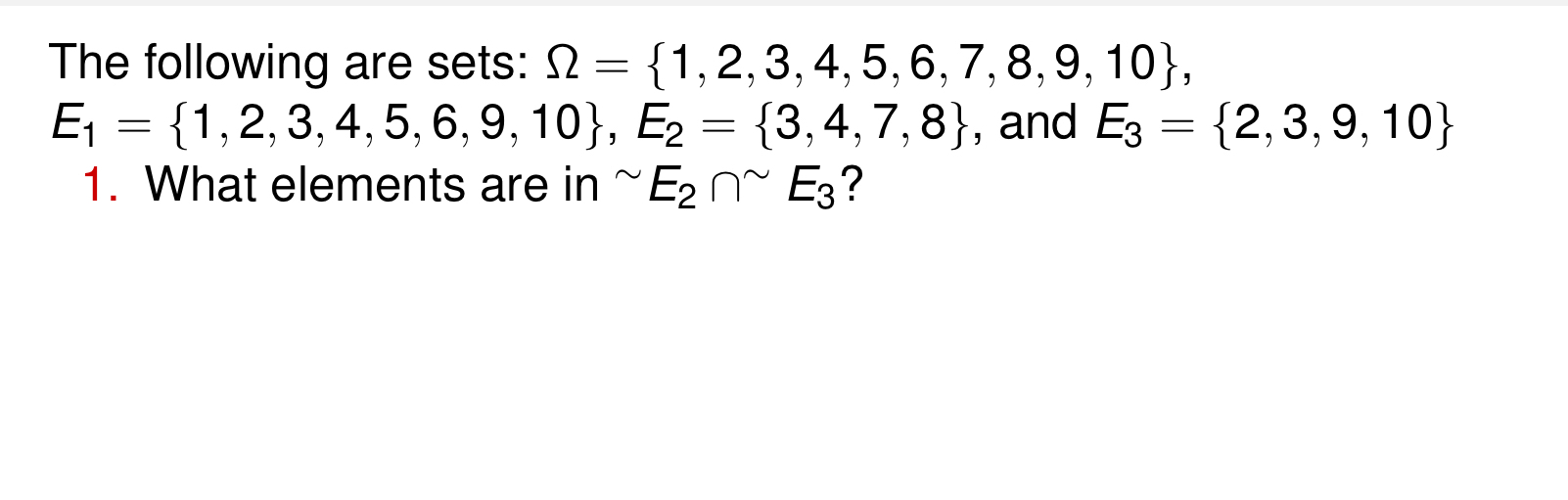 Solved The following are sets: | Chegg.com