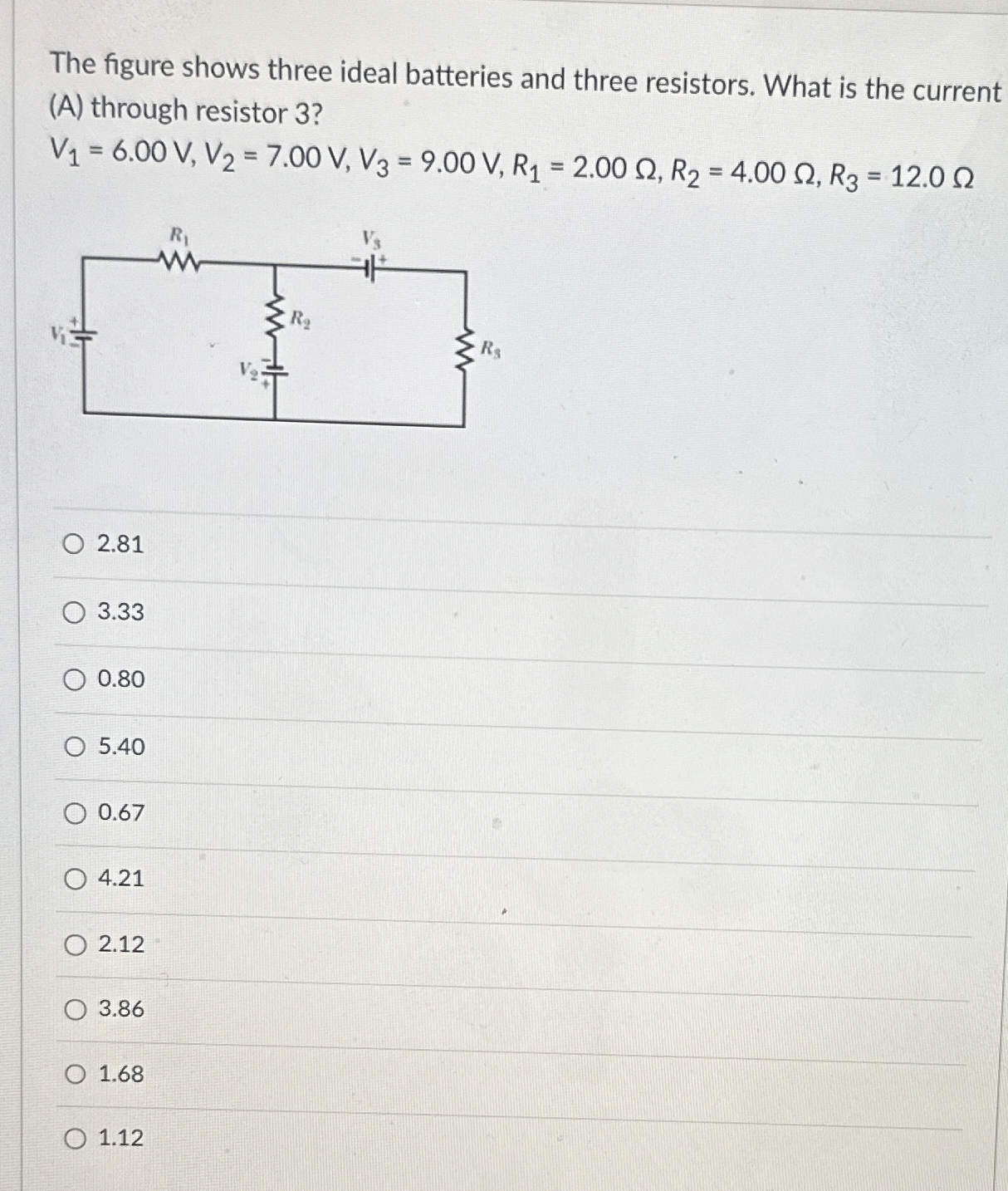 The figure shows three ideal batteries and three | Chegg.com