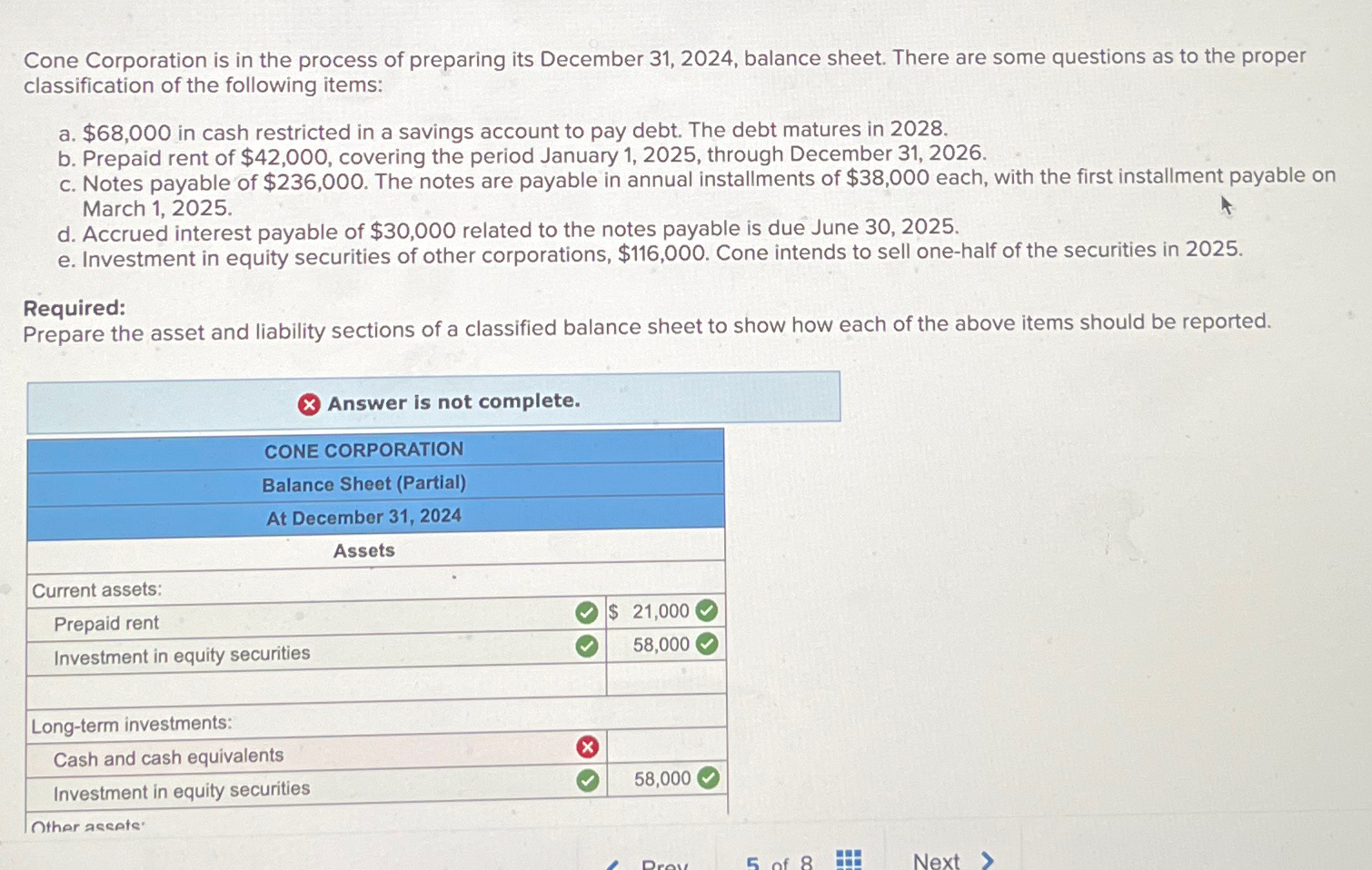 Solved Cone Corporation is in the process of preparing its | Chegg.com