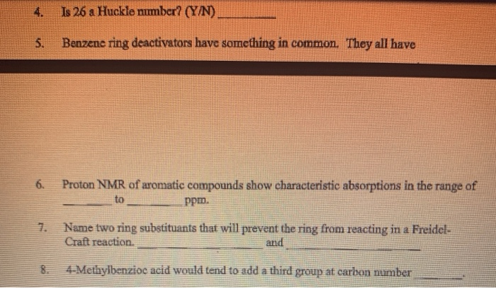 Solved Is 26 a Huckle number? (Y/N). S. Benzene ring | Chegg.com