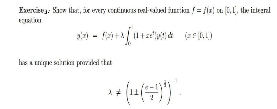 Solved Exercise 3: Show that, for every continuous | Chegg.com