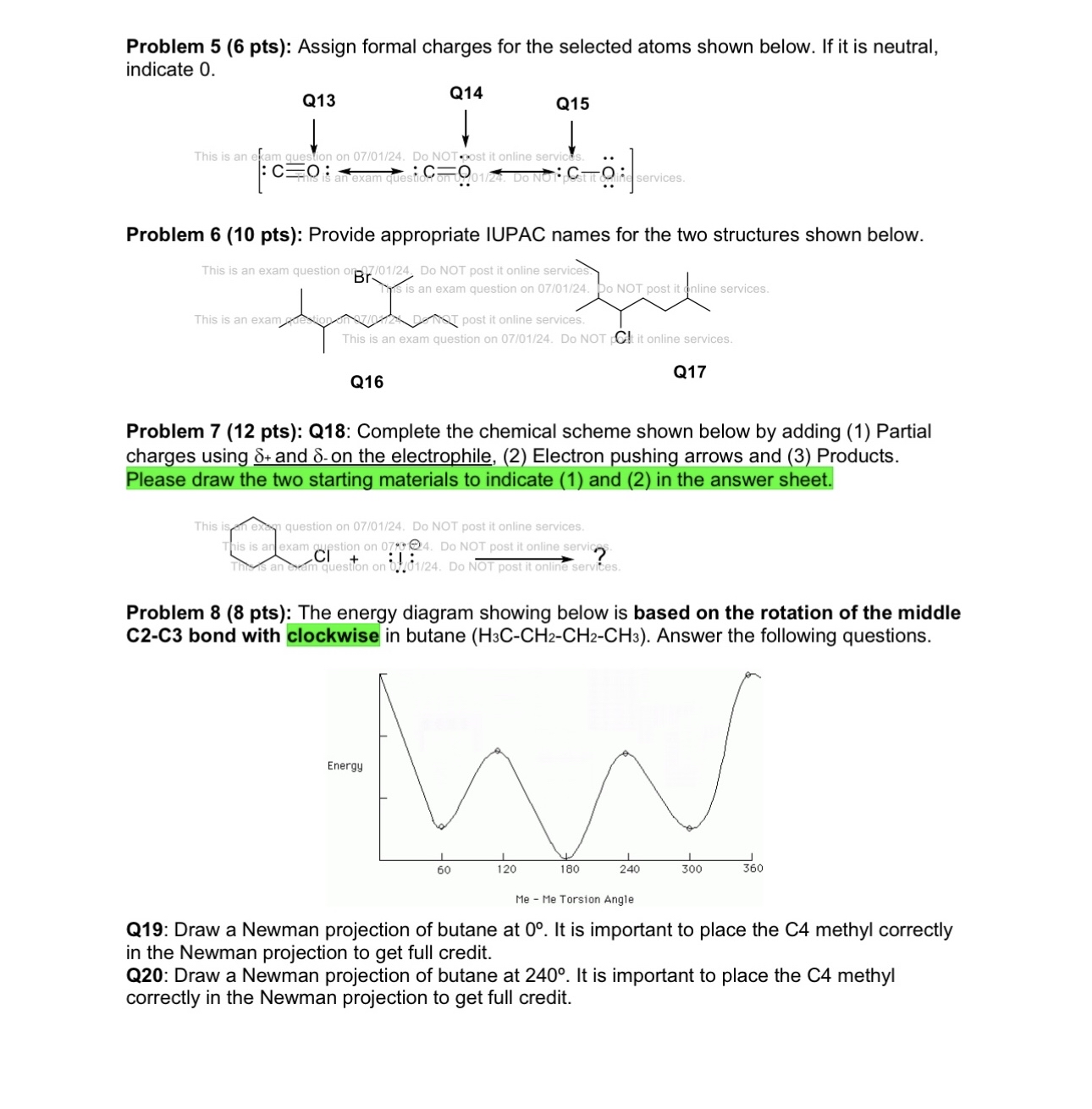 Solved Problem 5 ( 6 ﻿pts): Assign formal charges for the | Chegg.com