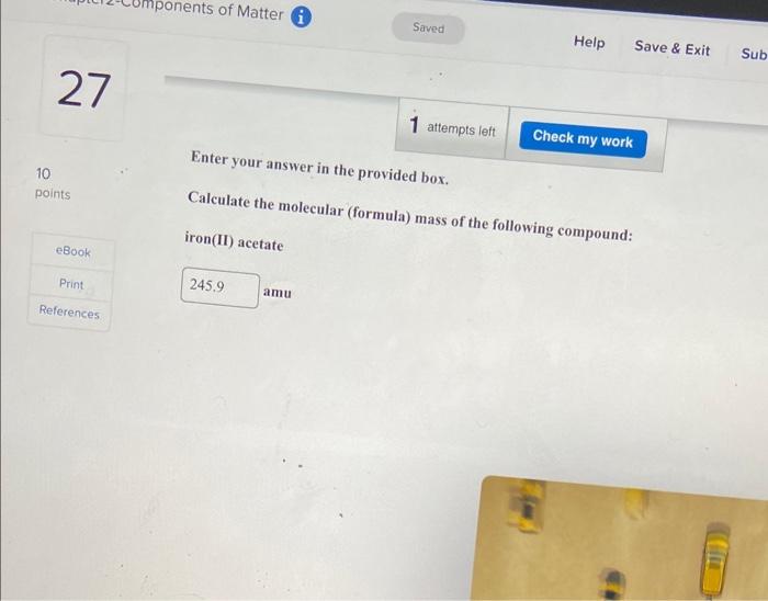 Solved Enter your answer in the provided box. Calculate the | Chegg.com