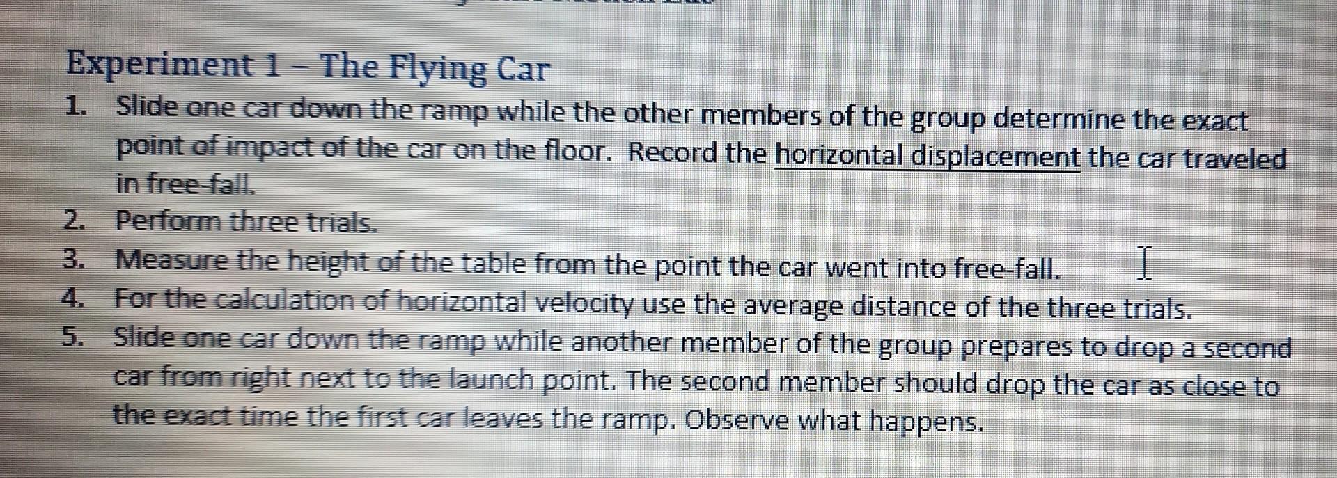 Experiment 1 - Data Collection Experiment 1 - | Chegg.com