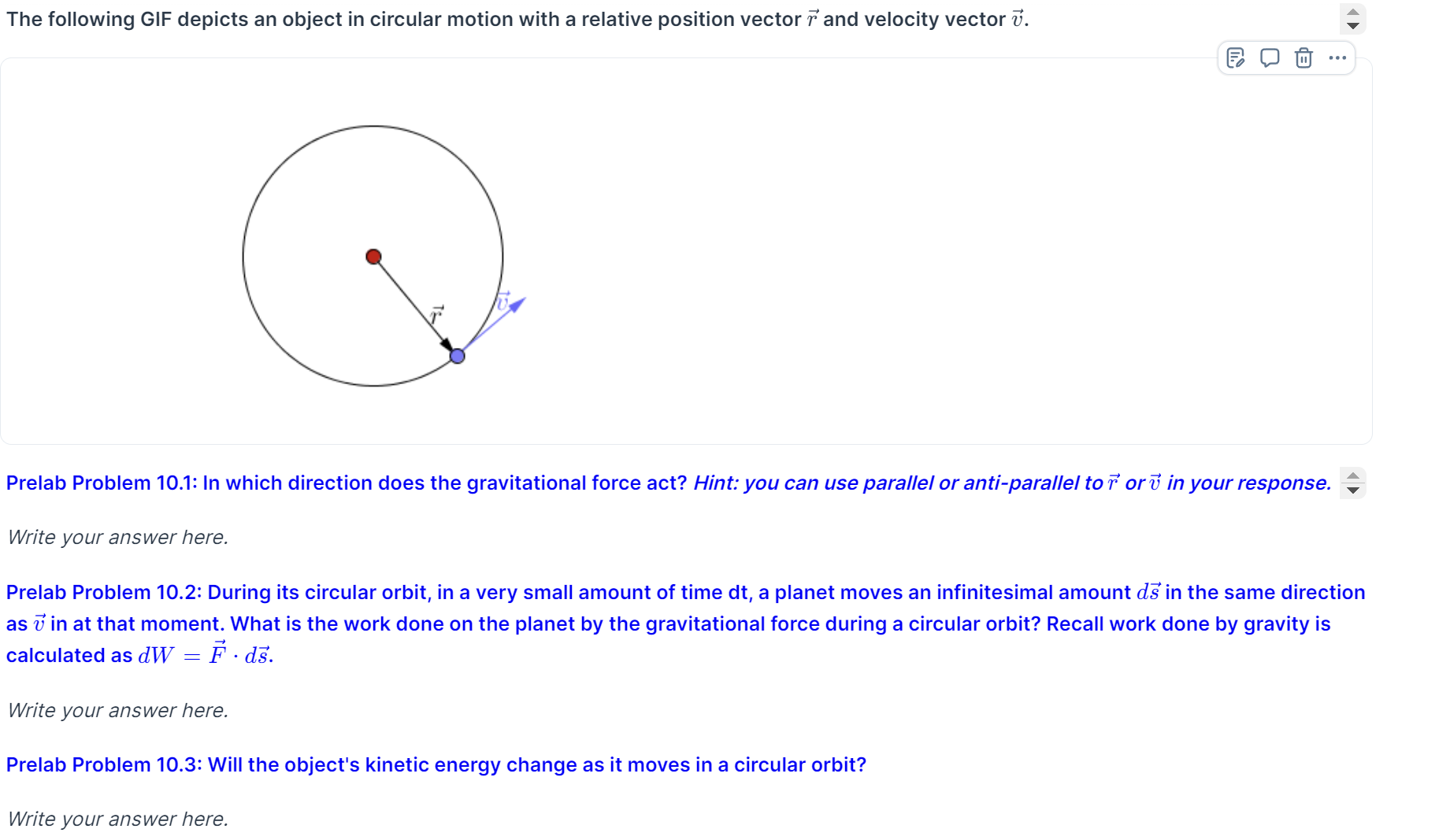 Solved The following GIF depicts an object in circular | Chegg.com