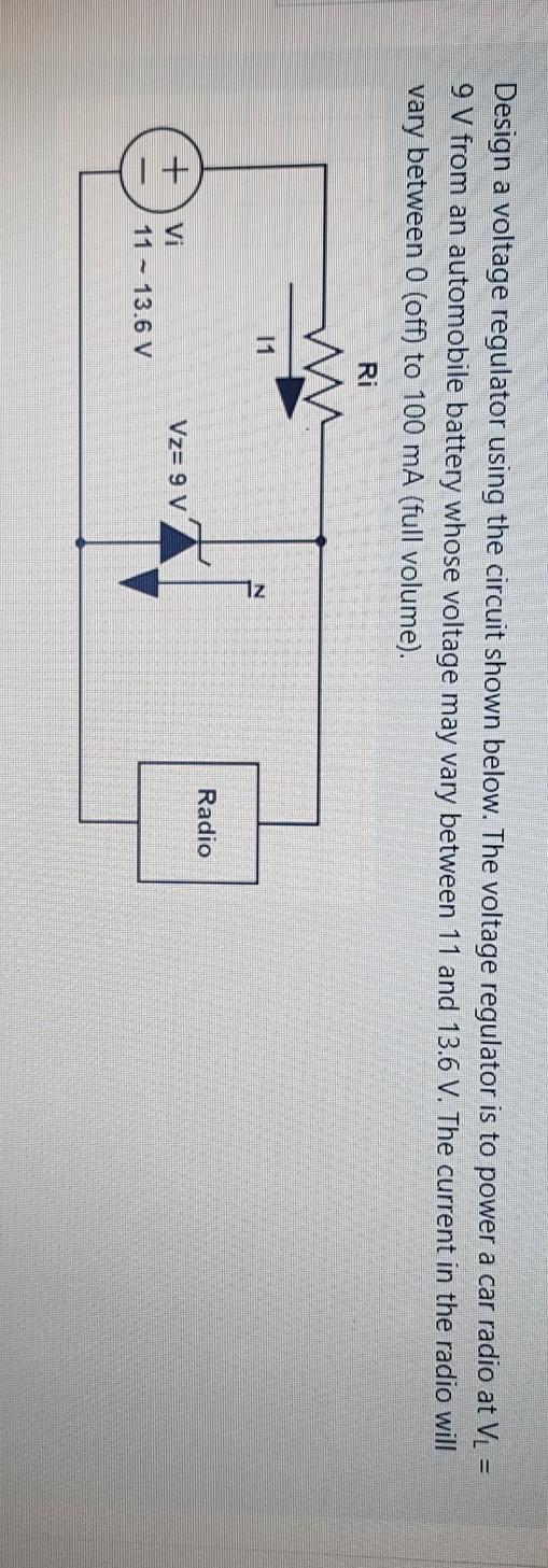 Solved Design a voltage regulator using the circuit shown | Chegg.com
