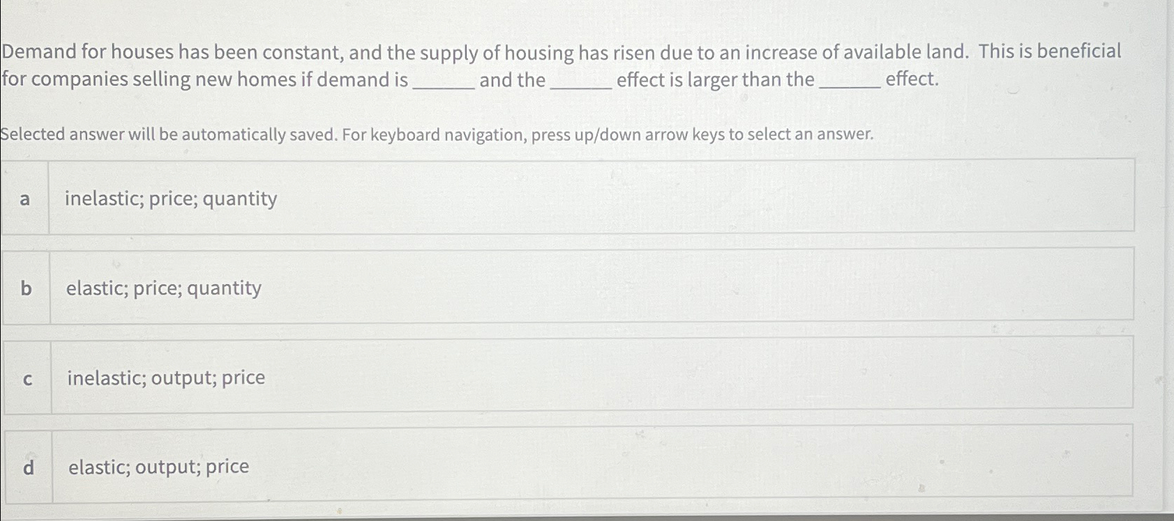 Solved Demand for houses has been constant, and the supply | Chegg.com