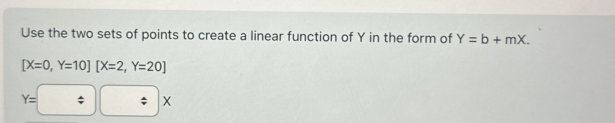 Solved Use the two sets of points to create a linear | Chegg.com