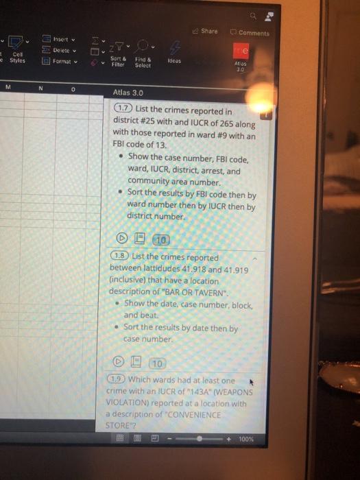 Solved Share Comments Insert Delete Format Cell Styles Sort | Chegg.com