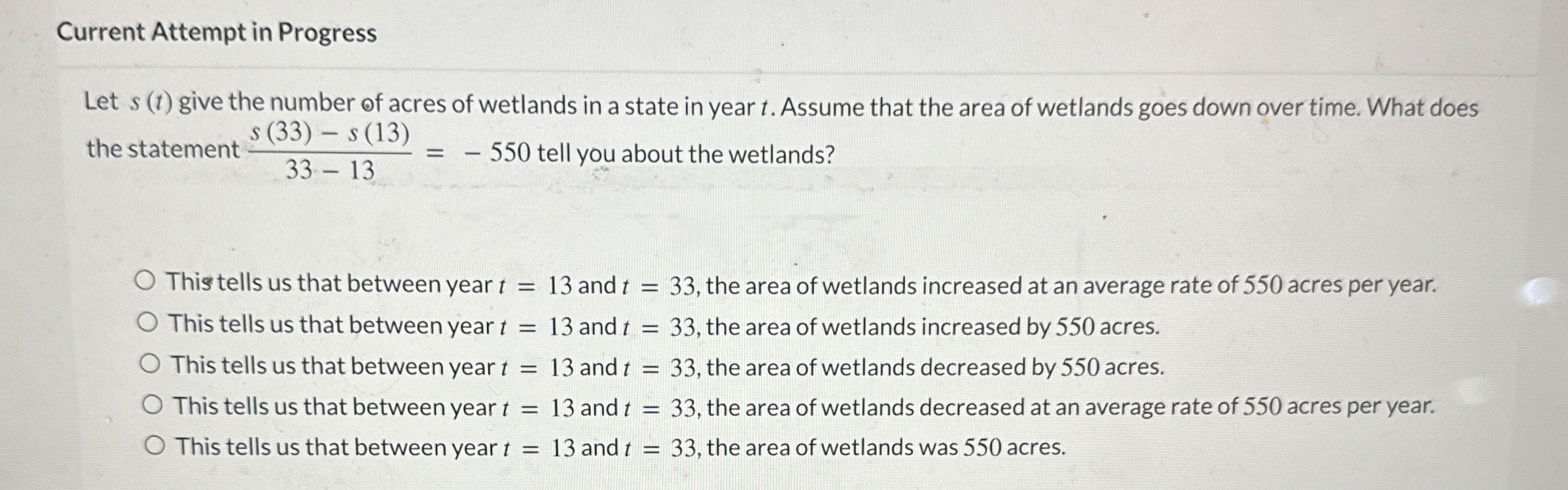 Solved Current Attempt in ProgressLet s(t) ﻿give the number | Chegg.com