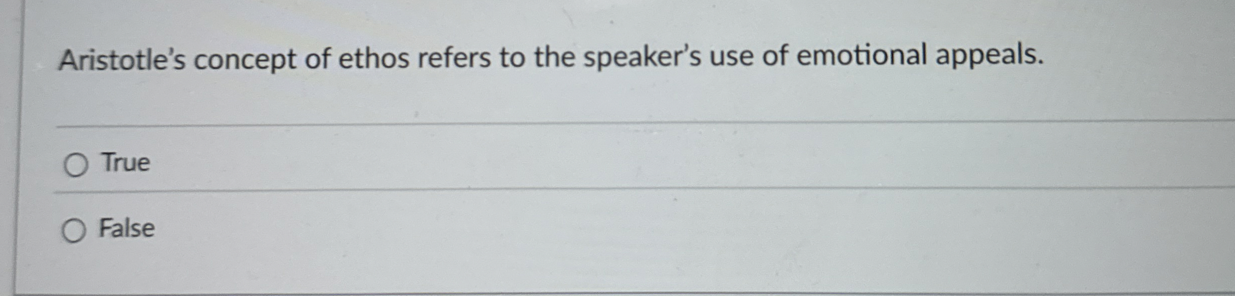 Solved Aristotle's concept of ethos refers to the speaker's | Chegg.com
