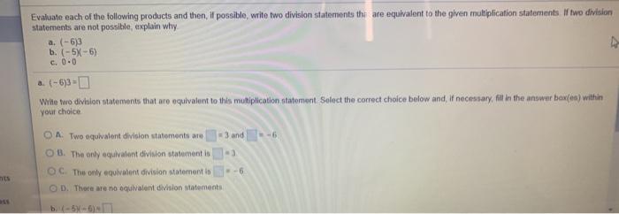 Solved Evaluate each of the following products and then, if | Chegg.com