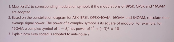 1. Map 0X E2 to corresponding modulation symbols if | Chegg.com