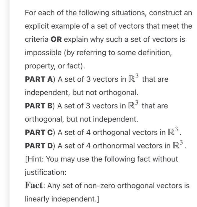 Solved For each of the following situations, construct an | Chegg.com