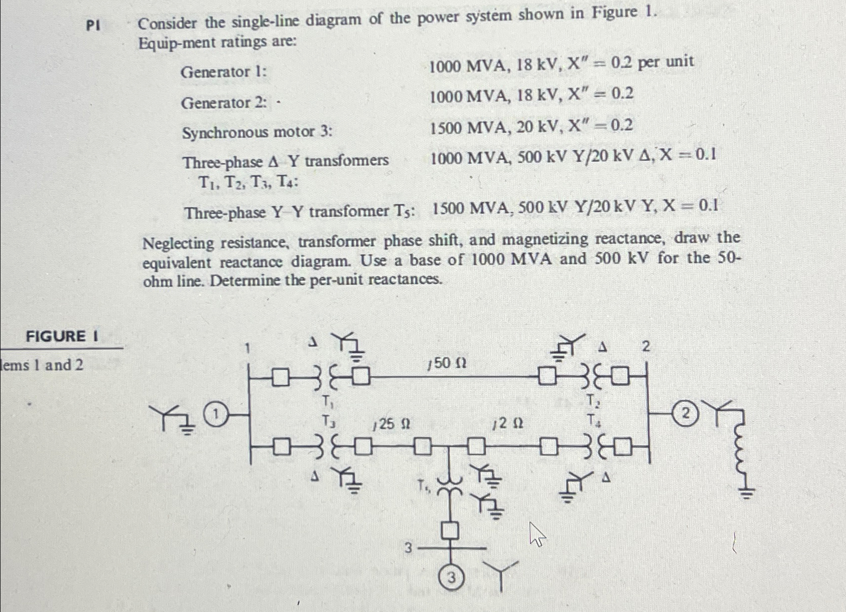 Solved PI Consider the single-line diagram of the power | Chegg.com