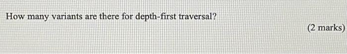 Solved How many variants are there for depth-first | Chegg.com