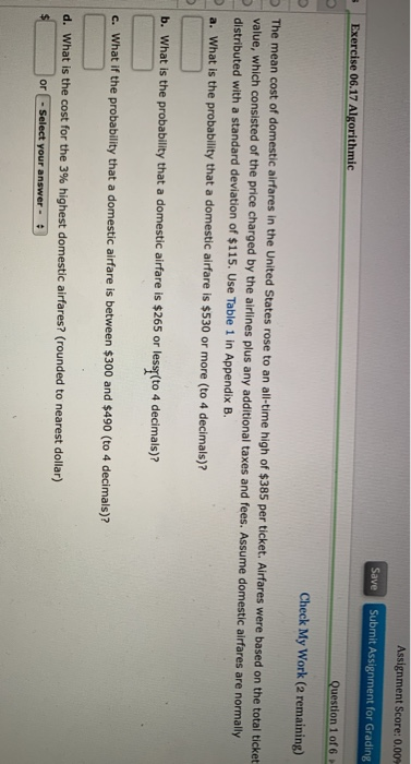 Solved Assignment Score: 0.00% Save Submit Assignment for | Chegg.com