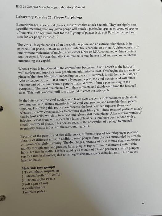 Solved BIO 3: General Microbiology Laboratory Manual | Chegg.com
