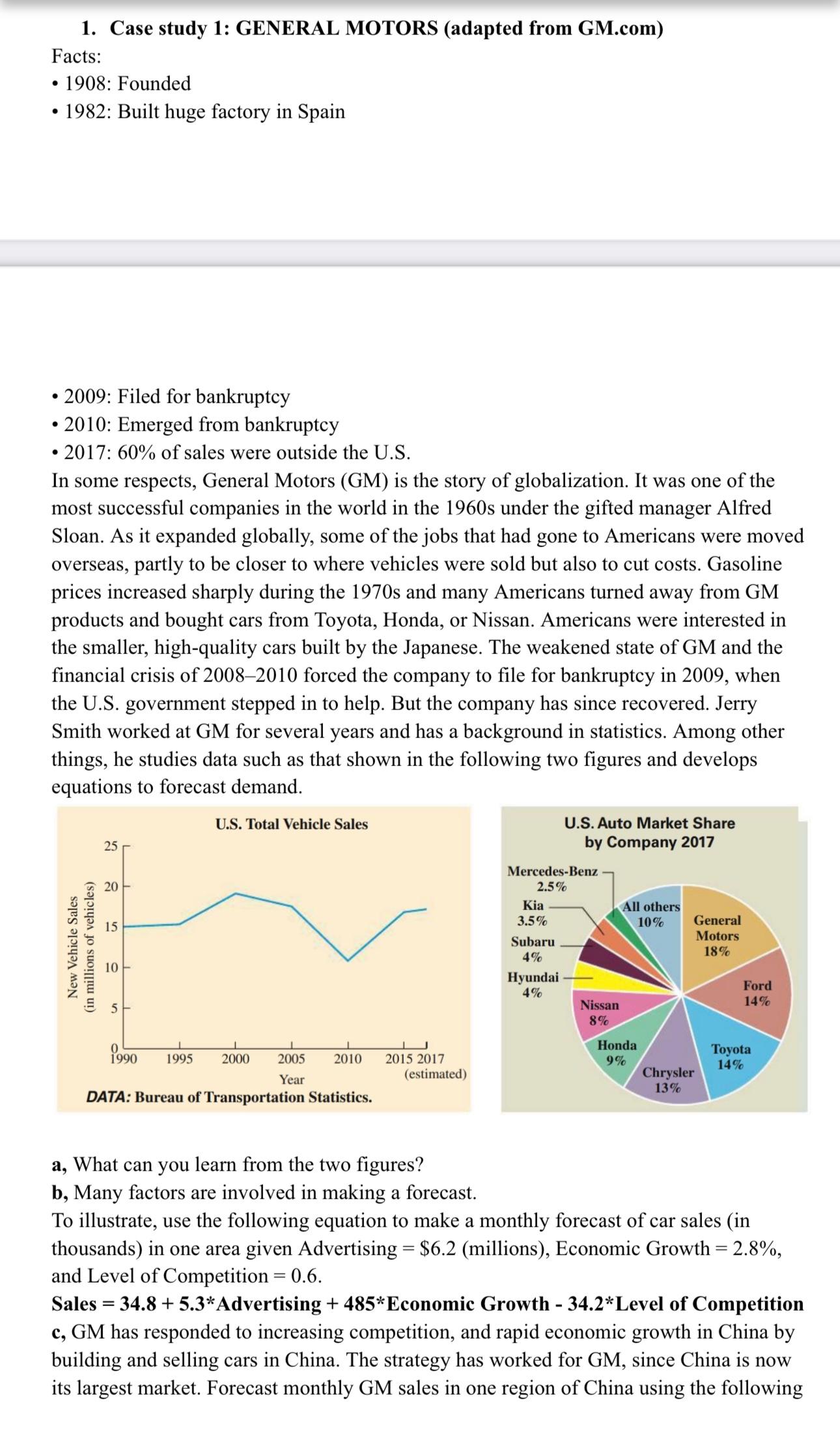 Solved Case study 1: GENERAL MOTORS (adapted from | Chegg.com
