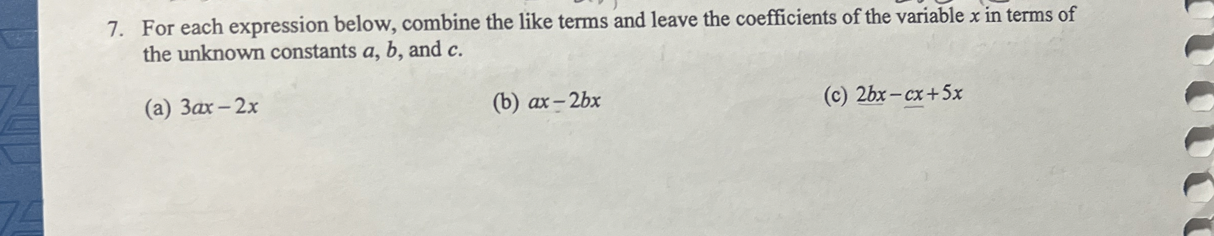 Solved For each expression below, combine the like terms and | Chegg.com