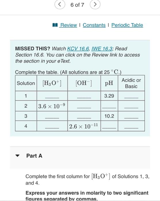Solved 6 of 7 MISSED THIS? Watch KCV 16.6, IWE 16.3; Read | Chegg.com