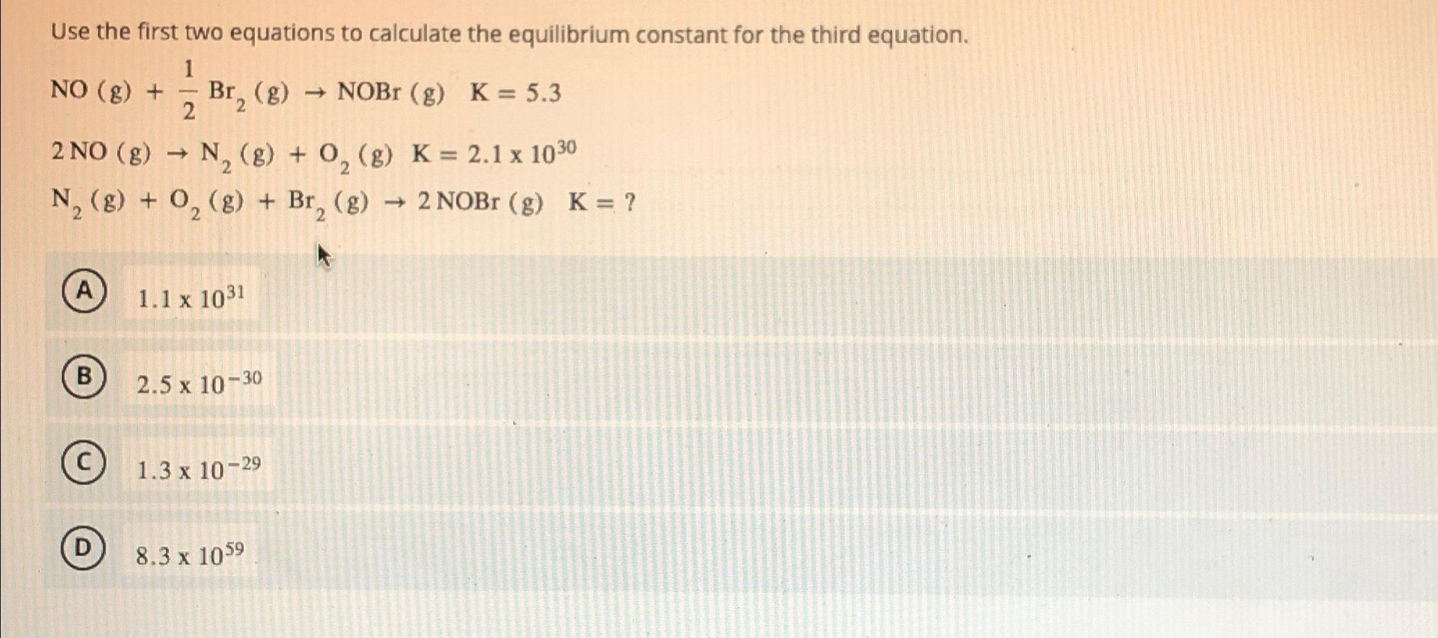 Solved Use the first two equations to calculate the | Chegg.com