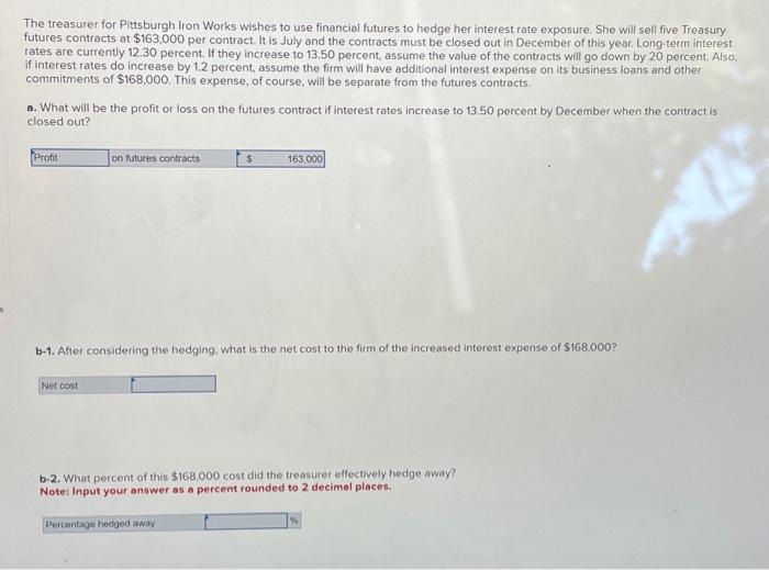 Solved The treasurer for Pittsburgh Iron Works wishes to use | Chegg.com