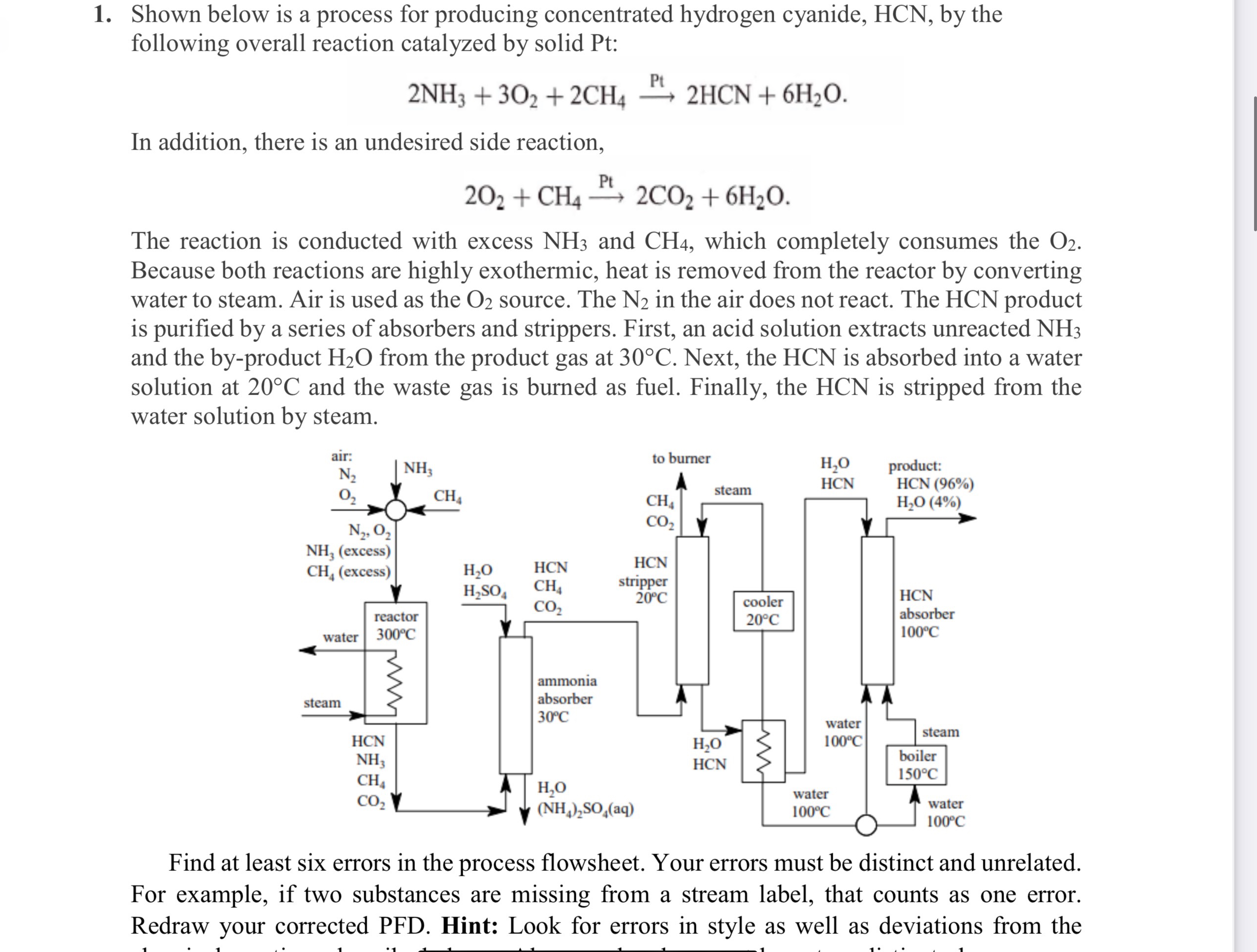 Solved JUST DRAW THE CORRECT FLOWSHEET Shown below is a | Chegg.com