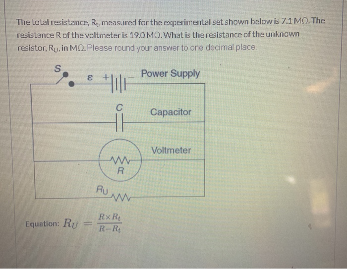 Solved The total resistance, Rt, measured for the | Chegg.com