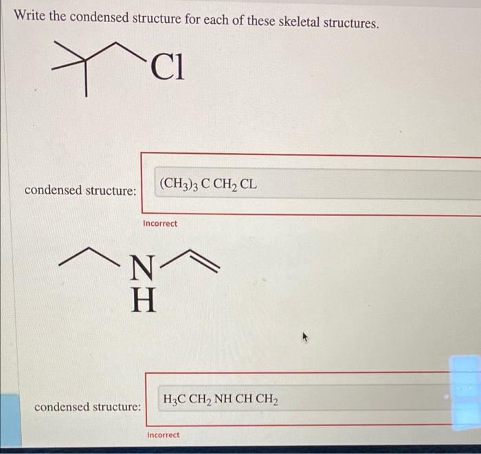 Solved Write the condensed structure for each of these | Chegg.com