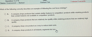 Solved Question: 6 ﻿of 10Status: Unanswered - ﻿MarkedGraham | Chegg.com