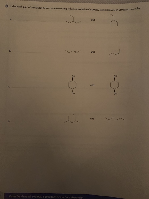 Solved determine whether each pair of structures from part A | Chegg.com