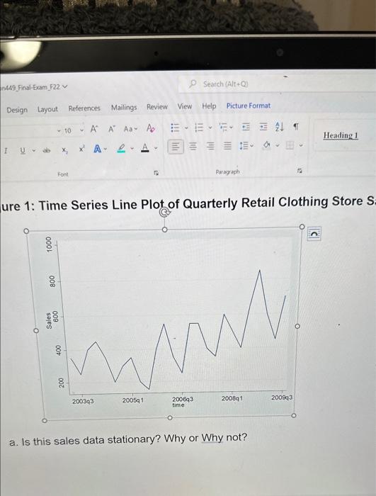 Solved ure 1: Time Series Line Plot of Quarterly Retail | Chegg.com