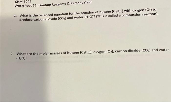 Solved 1. What is the balanced equation for the reaction of | Chegg.com