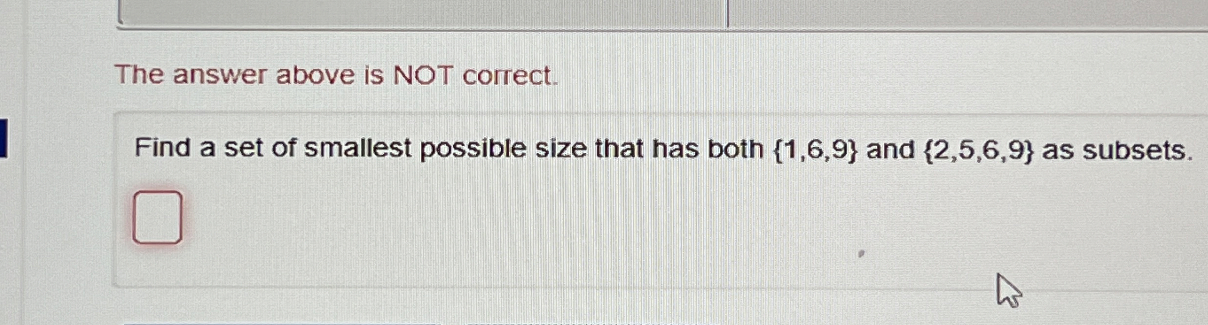Solved The answer above is NOT correct.Find a set of | Chegg.com