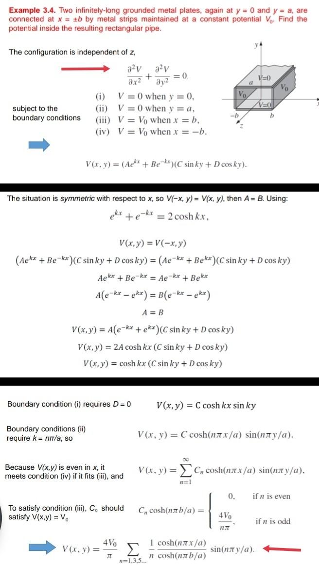 Solved Example 3.4. Two infinitely-long grounded metal | Chegg.com