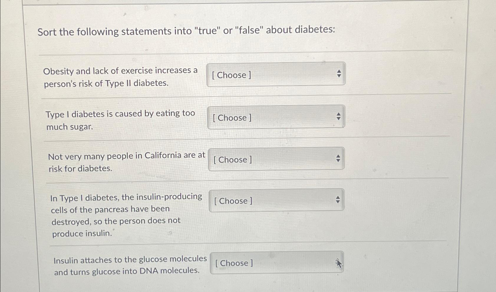 Solved Sort the following statements into "true" or "false" | Chegg.com