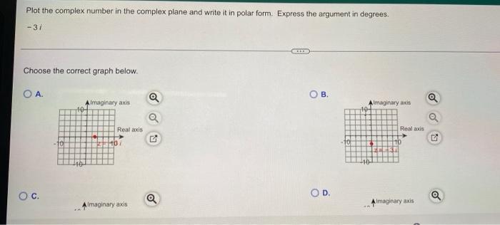 Solved Plot the complex number in the complex plane and | Chegg.com