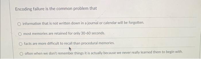 Solved Encoding failure is the common problem that | Chegg.com