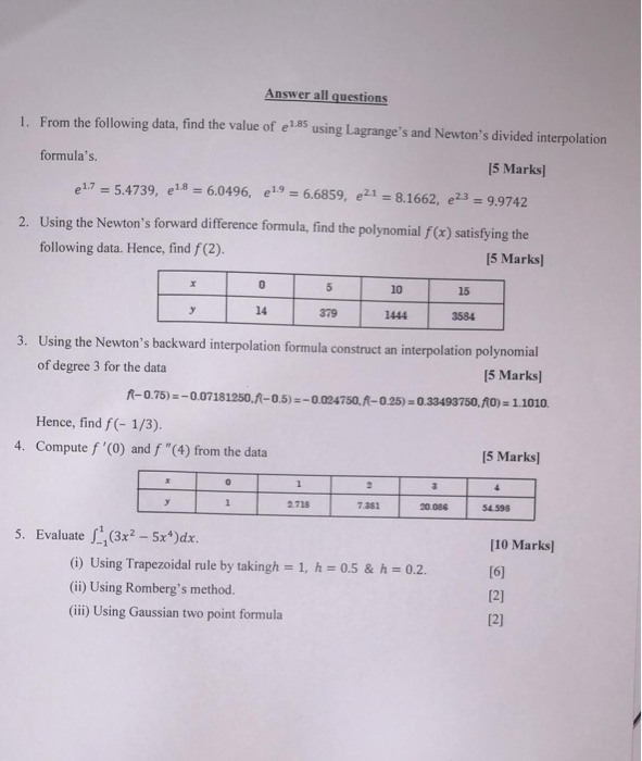 Solved Answer all questions 1. From the following data, find | Chegg.com