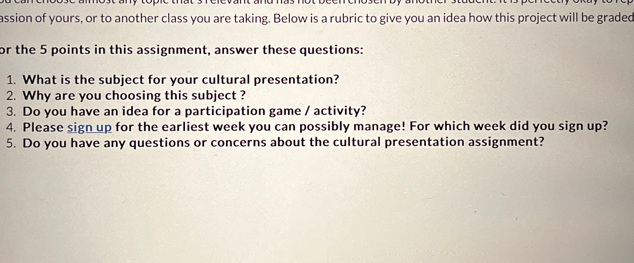 Solved assion of yours, or to another class you are taking. | Chegg.com